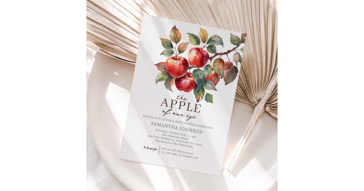 Autumn Apple Baby Shower Invitation | Zazzle