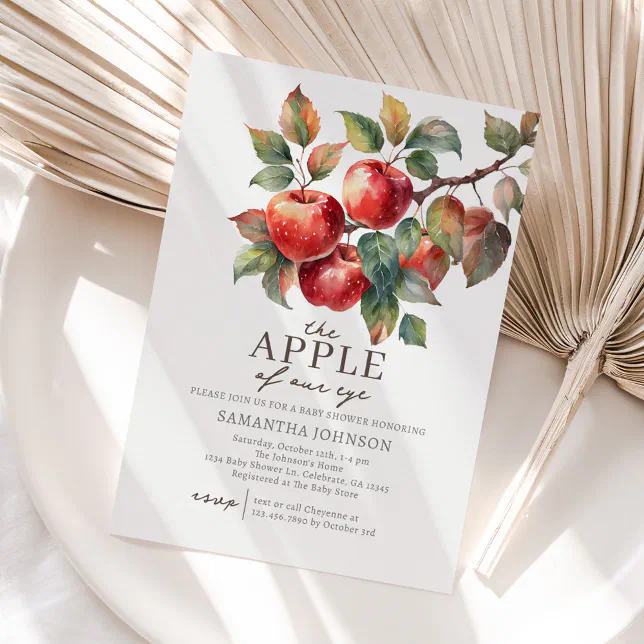 Autumn Apple Baby Shower Invitation | Zazzle