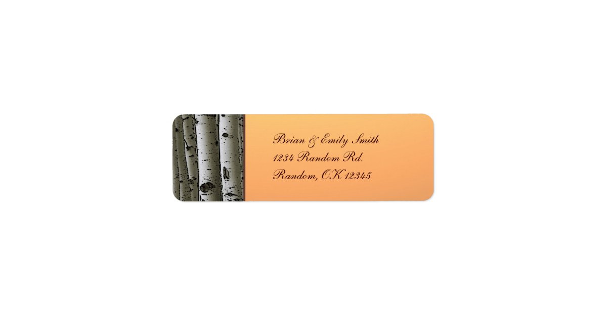 Autumn aspen tree rustic return address labels | Zazzle