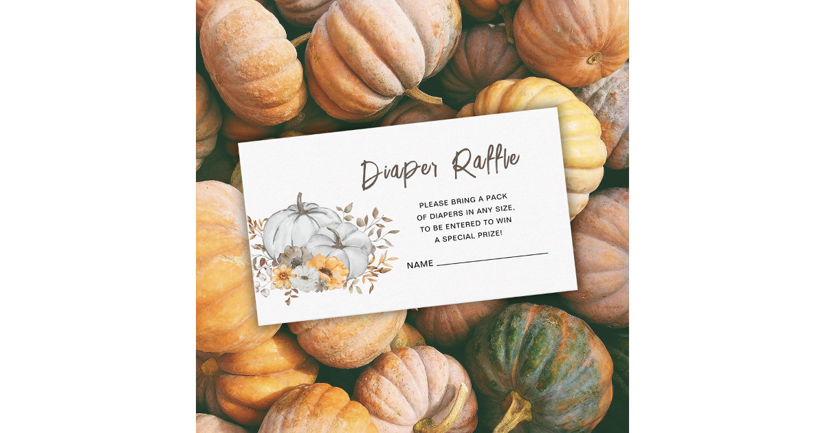 Autumn Baby Shower Diaper Raffle Insert Card | Zazzle