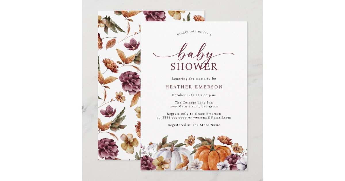 Autumn Baby Shower Invitation | Zazzle