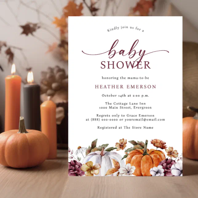 Autumn Baby Shower Invitation | Zazzle