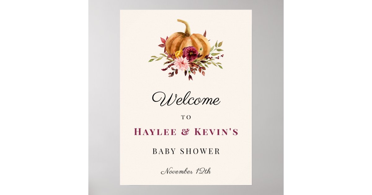 Autumn Baby Shower Welcome Sign | Zazzle