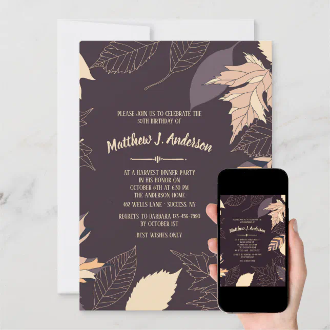 Autumn Background Invitation | Zazzle
