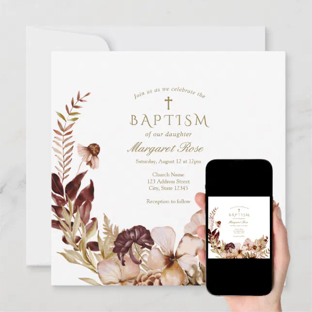 Autumn Baptism Invitation | Zazzle