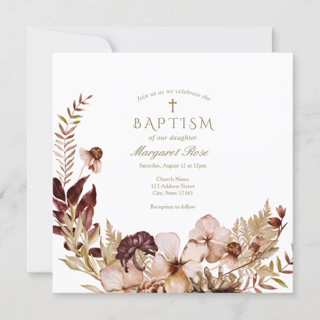 Autumn Baptism Invitation | Zazzle