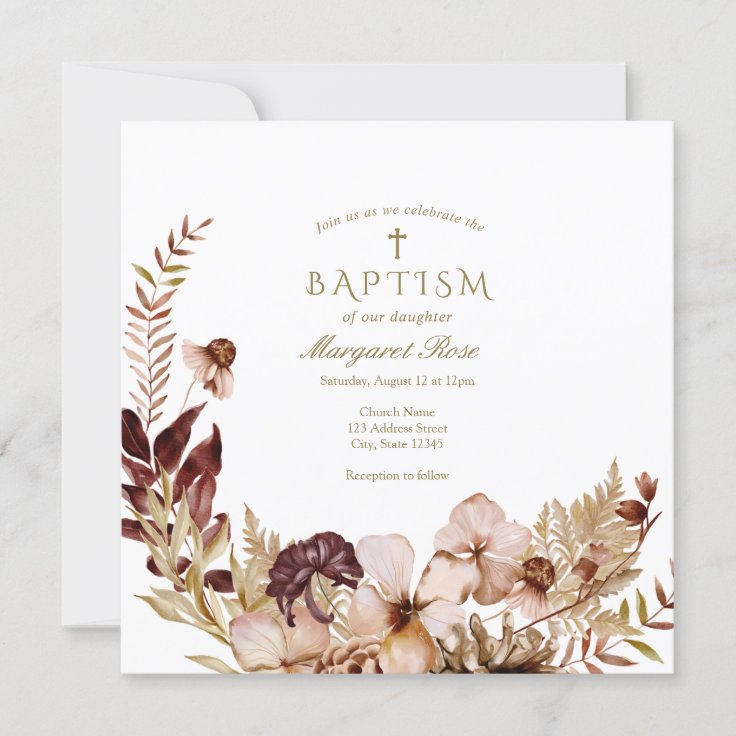 Autumn Baptism Invitation | Zazzle