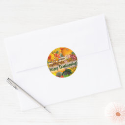 Autumn Basket ~ Envelope Seal/sticker Classic Round Sticker | Zazzle