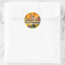 Autumn Basket ~ Envelope Seal/sticker Classic Round Sticker | Zazzle