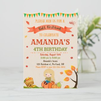 Autumn birthday invitation Fall festival party | Zazzle