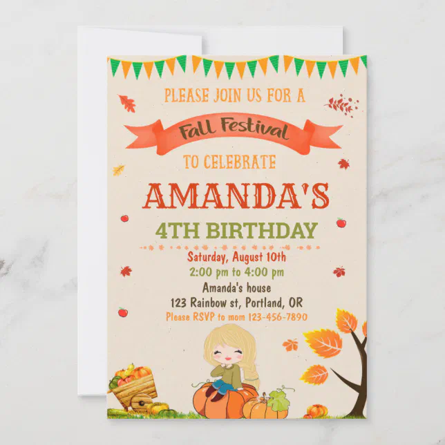 Autumn birthday invitation Fall festival party | Zazzle