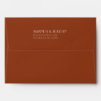 Autumn Boho Deco | Rust Wedding Invitation Envelope | Zazzle