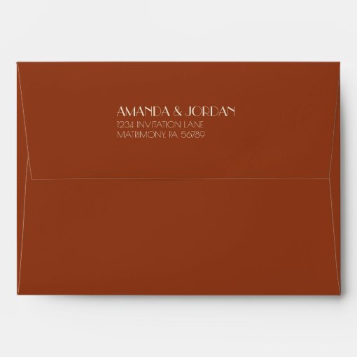 Autumn Boho Deco | Rust Wedding Invitation Envelope | Zazzle