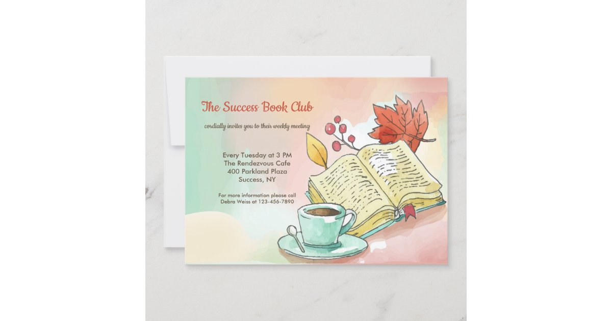 Autumn Book Club Invitation | Zazzle