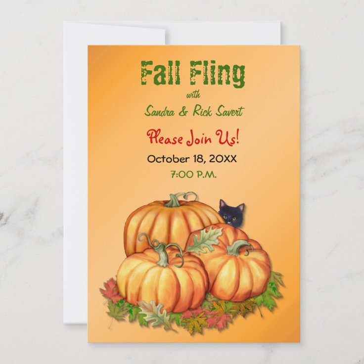 Autumn Bounty Fall Fling Invitation | Zazzle