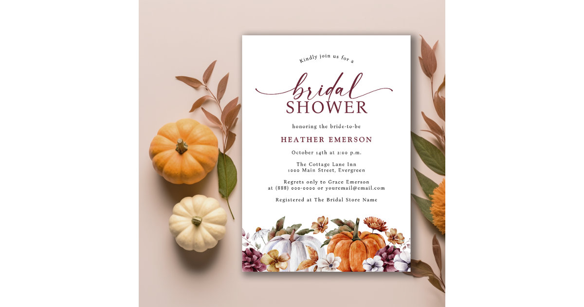 Autumn Bridal Shower Invitation | Zazzle