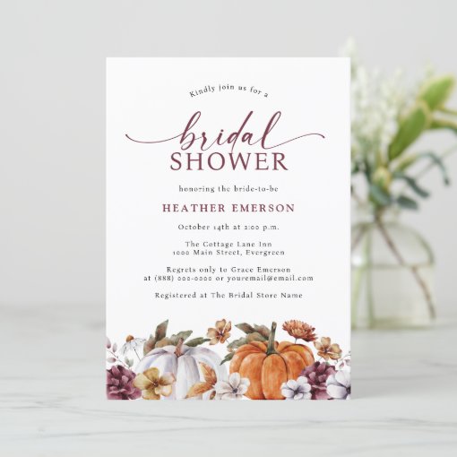 Autumn Bridal Shower Invitation | Zazzle
