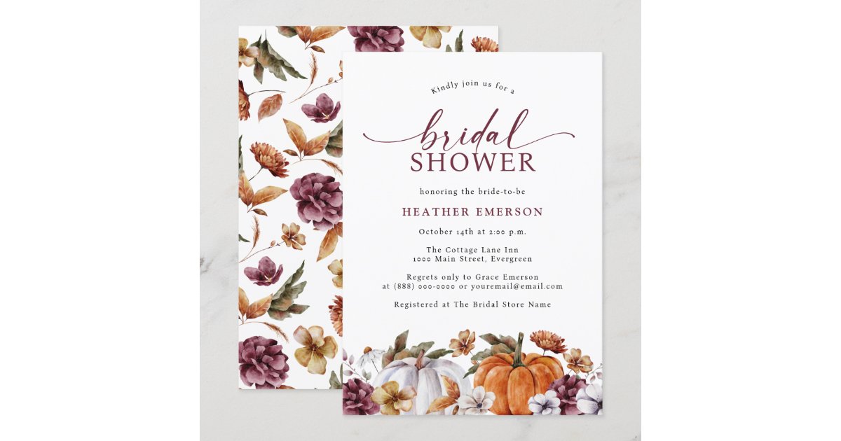 Autumn Bridal Shower Invitation | Zazzle