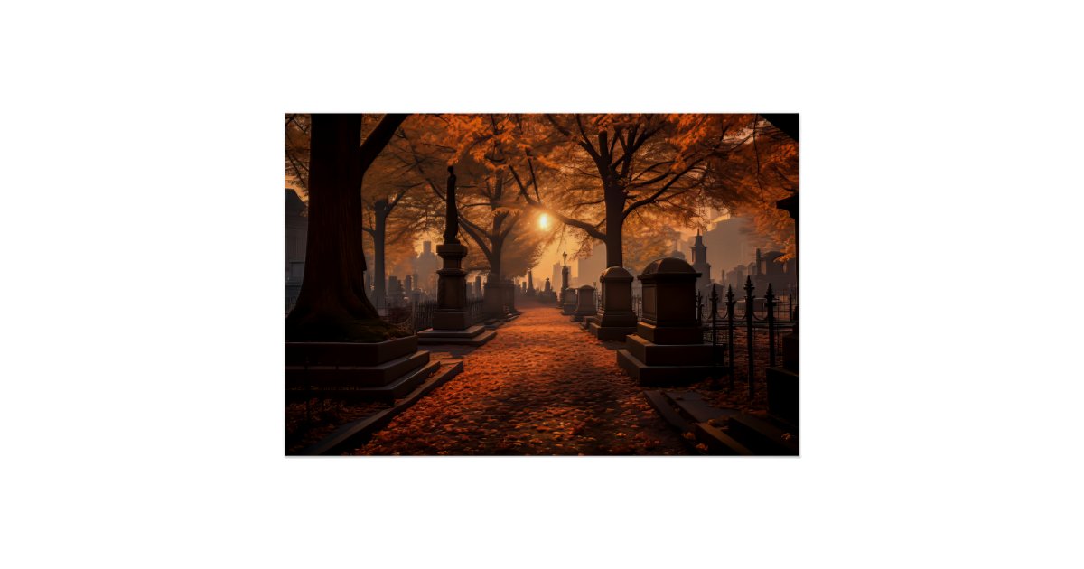 Autumn Cemetery Poster | Zazzle