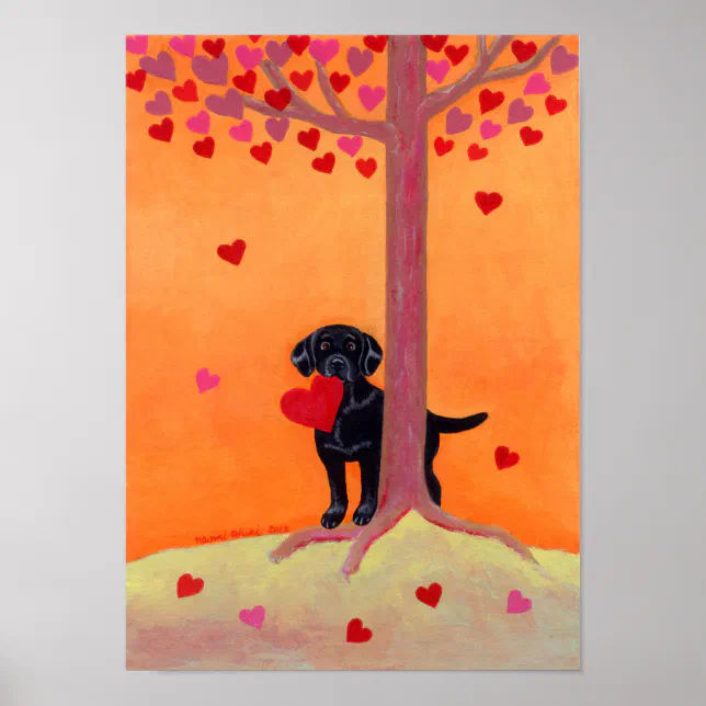 Autumn Color Black Labrador Poster | Zazzle