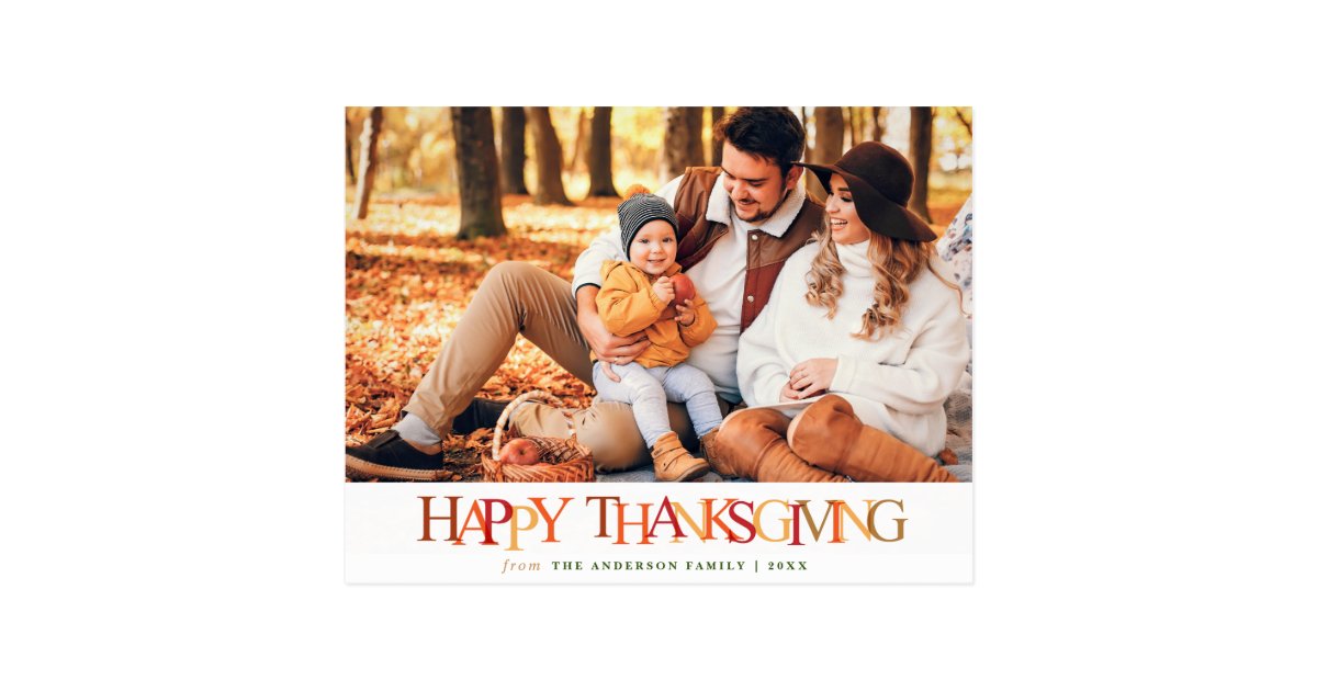 Autumn color Happy Thanksgiving photo Postcard | Zazzle.com