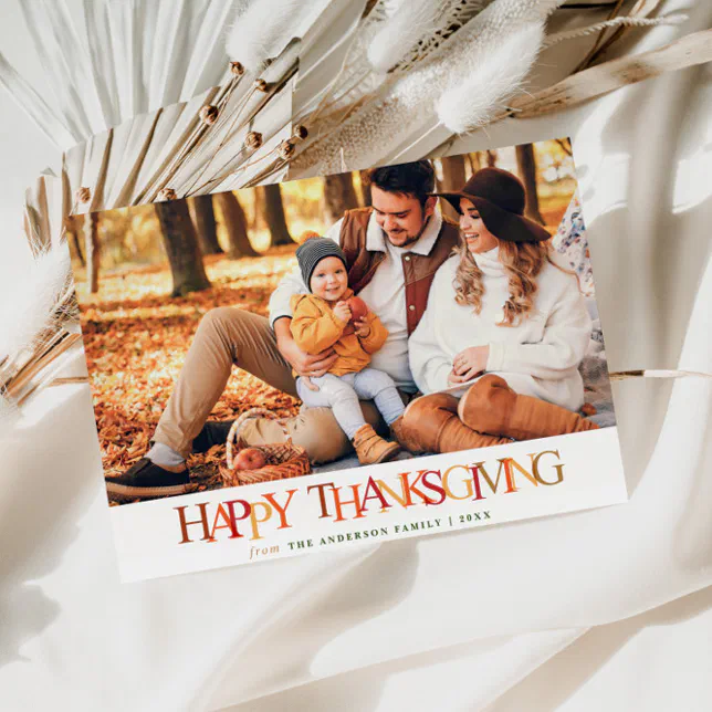 Autumn color Happy Thanksgiving photo Postcard | Zazzle