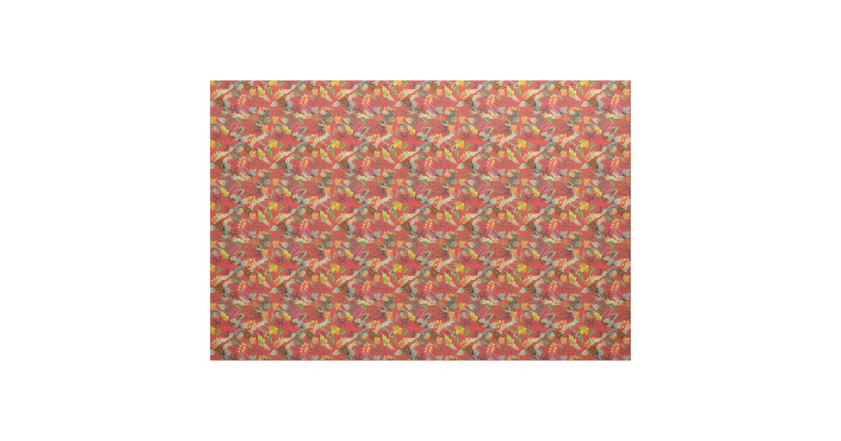 Autumn Colors | Fall Leaves Fabric | Zazzle