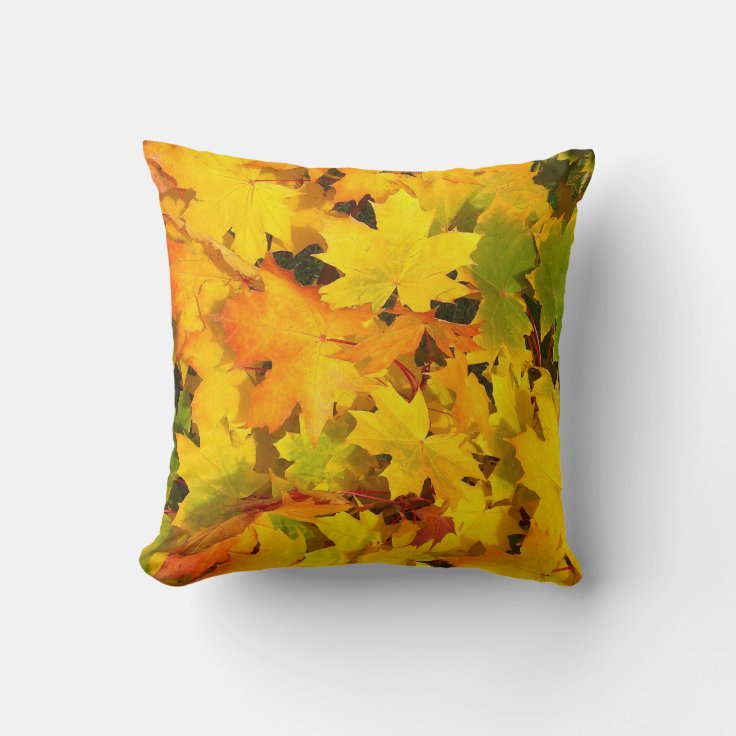 Autumn Colors Fall Leaves Throw Pillow | Zazzle