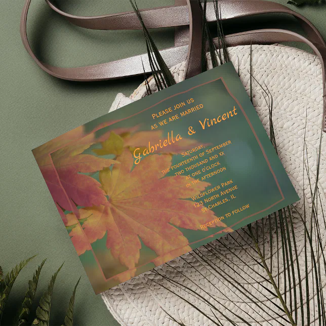 Autumn Colors Wedding Invitation | Zazzle