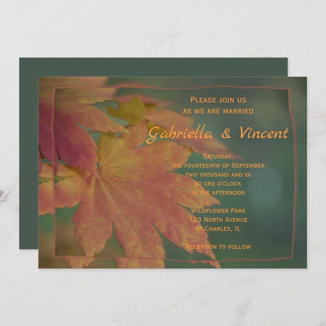 Autumn Colors Wedding Invitation | Zazzle