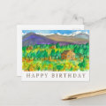 Autumn Desert Watercolor Painting Happy Birthday Postcard | Zazzle