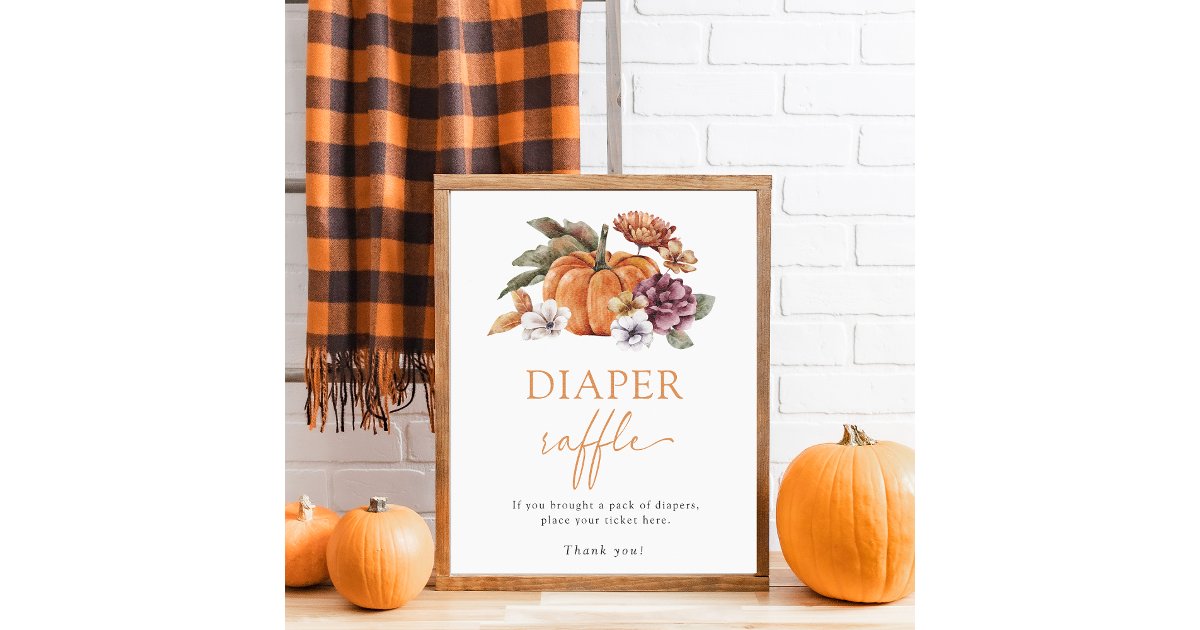 Autumn Diaper Raffle Poster | Zazzle