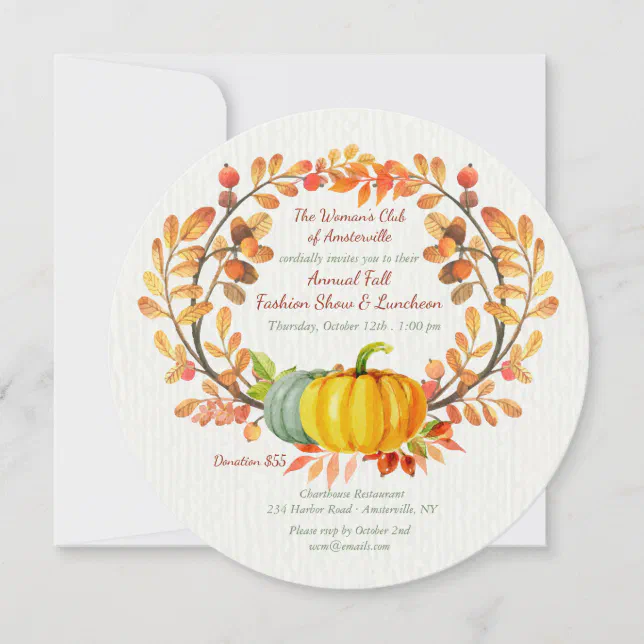 Autumn Elements Luncheon Invitation | Zazzle