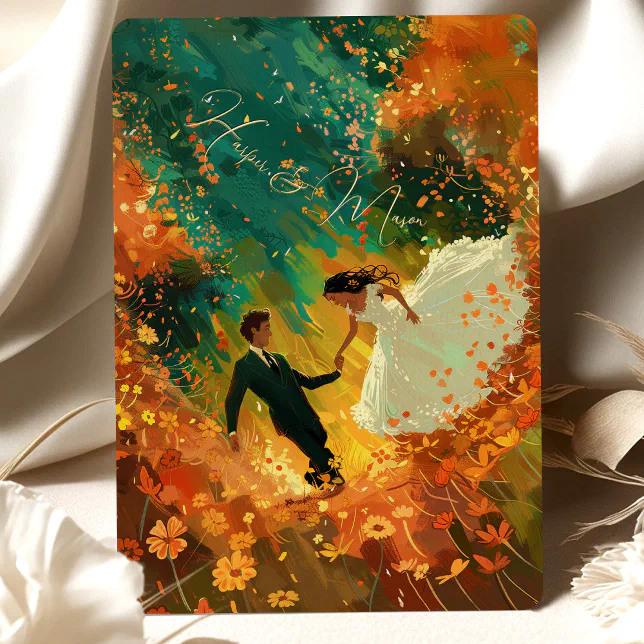 Autumn Embrace Wedding Invitation | Zazzle