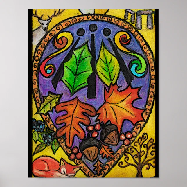 Autumn Equinox / Mabon / Alban Elfed / Awen art Poster | Zazzle