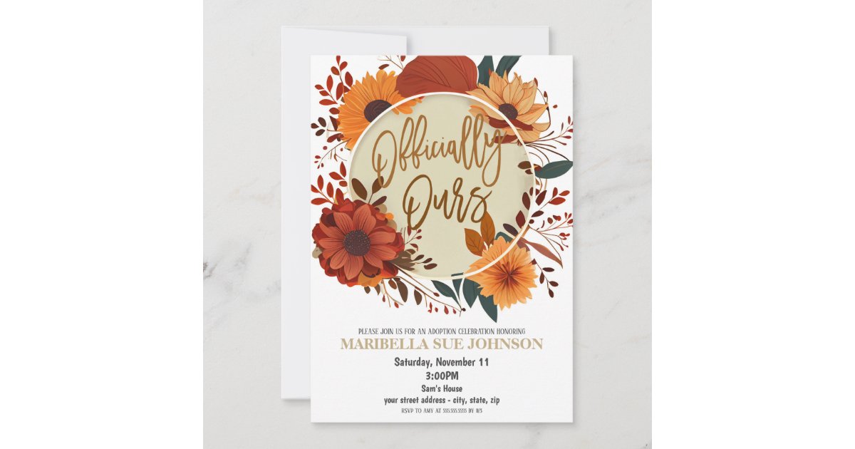 Autumn Fall Adoption Celebration Invitation | Zazzle