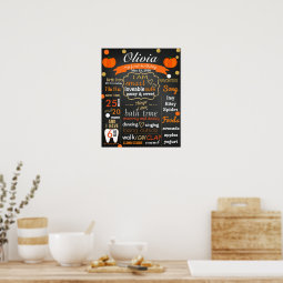 Autumn Fall First birthday chalkboard sign chalk | Zazzle