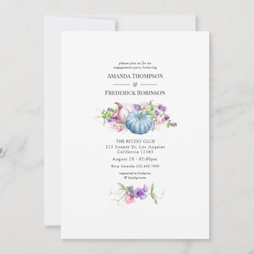 Autumn - Fall Floral Engagement Party Invitation | Zazzle