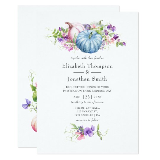 Autumn - Fall Floral Wedding Invitation | Zazzle.com