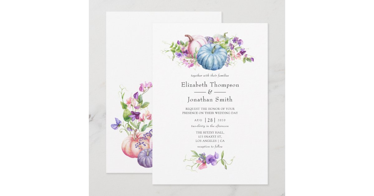 Autumn - Fall Floral Wedding Invitation | Zazzle