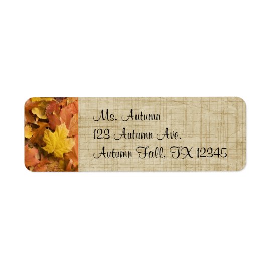 Autumn Fall Golden Leaves Return Address Labels | Zazzle.com