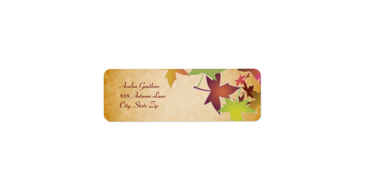 Autumn Fall Leaf Thanksgiving Address Label | Zazzle