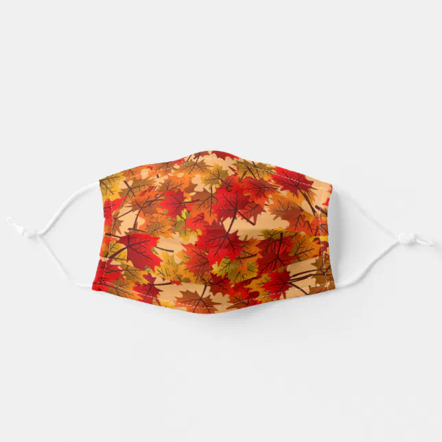 Autumn Fall Leaves Adult Cloth Face Mask | Zazzle
