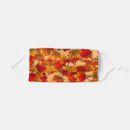 Autumn Fall Leaves Adult Cloth Face Mask | Zazzle