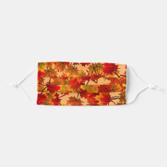Autumn Fall Leaves Adult Cloth Face Mask | Zazzle