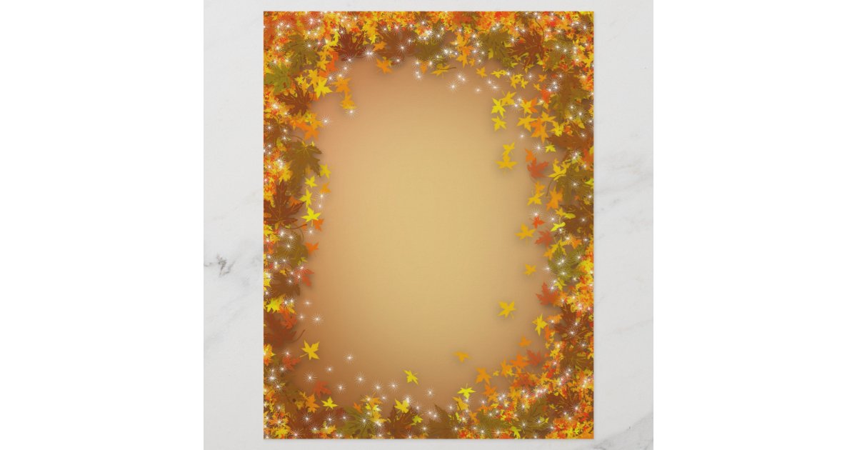Autumn Fall leaves background for letter | Zazzle