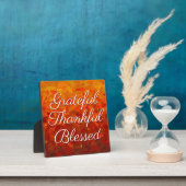 Autumn Fall Leaves Grateful Thankful Blessed Plaque | Zazzle