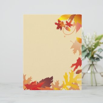 Autumn Fall Leaves Letterhead | Zazzle