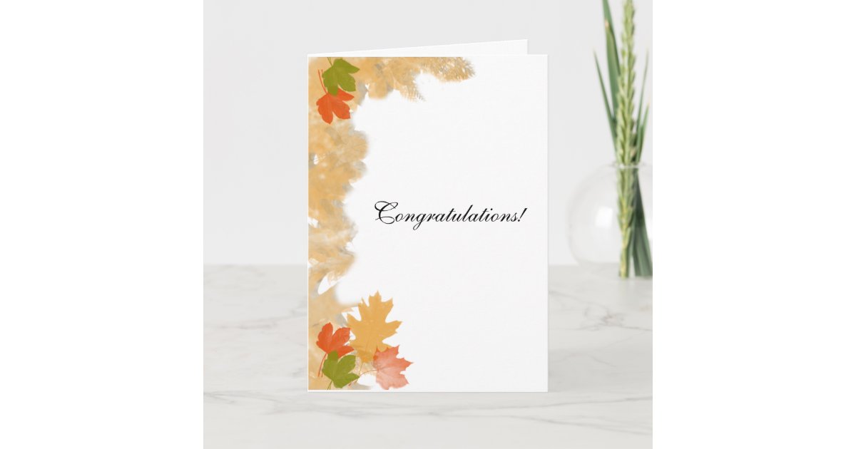Autumn Fall Leaves Wedding Congratulations Card | Zazzle.com