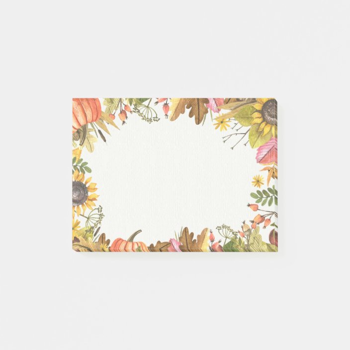 Autumn Fall Maple Leaves Pumpkin Post-it-Note Post-it Notes | Zazzle.com